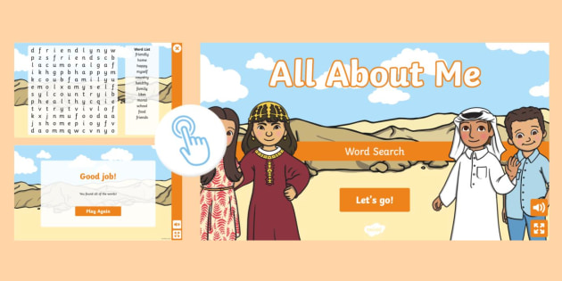 All About Me Interactive Word Search (teacher made)