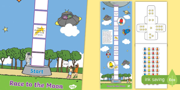 Race to the Moon Maths Game | Primary Resources