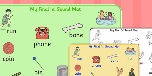 Final 'N' Sound Word Mat
