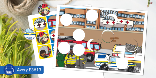 * NEW * Emergency Vehicles Sticker Puzzle - Fix the Picture Activity