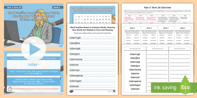 Year 6 Term 2A Week 5 Spelling Pack (teacher made)