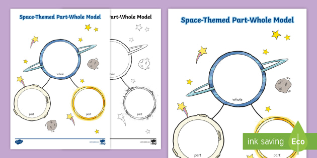Space Themed Part-Whole Method Activity Sheet
