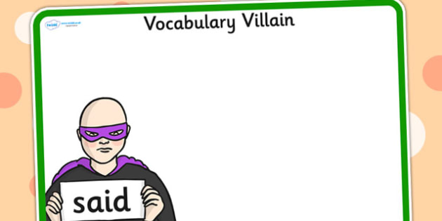FREE! - Editable Vocabulary Villain Said Word Mat