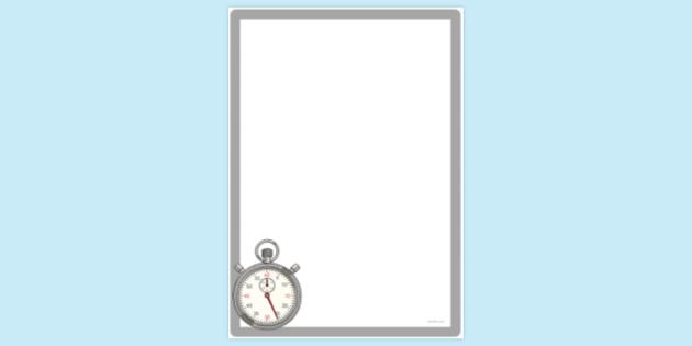 Simple Blank Timer Page Border | Page Borders | Twinkl