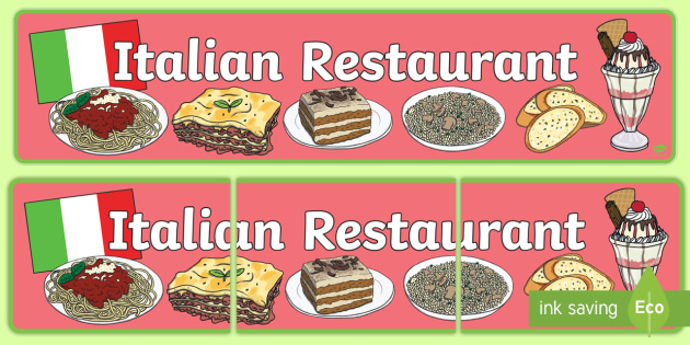 Italian Restaurant Role Play Display Banner - Italian