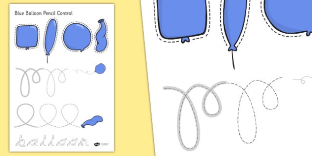 FREE! - Pencil Control Worksheets to Support Teaching on The Blue Balloon