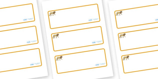 FREE! - Lion Themed Editable Drawer-Peg-Name Labels (Blank)