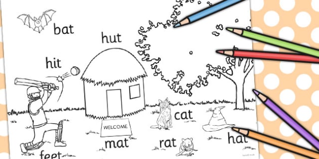 Final 'T' Sound Production Colouring Sheet (teacher made)