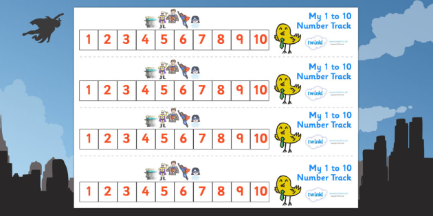 Superhero Number Track (1-10) (teacher made)