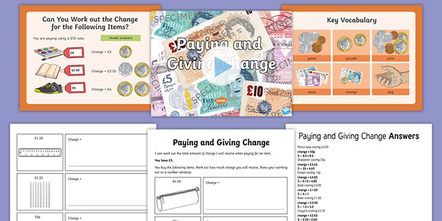 Paying and Giving Change PowerPoint (teacher made)