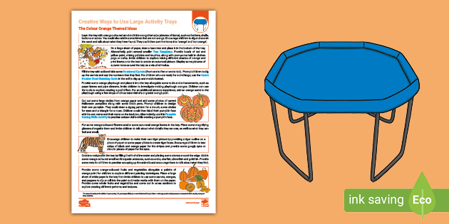 Kindergarten Activity Tray Orange Ideas