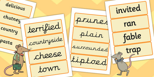 The Town Mouse and the Country Mouse Word Cards