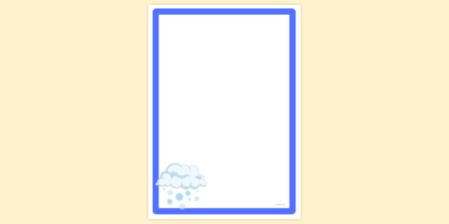 FREE! - Simple Blank Snow Cloud Snowflake Page Border | Twinkl