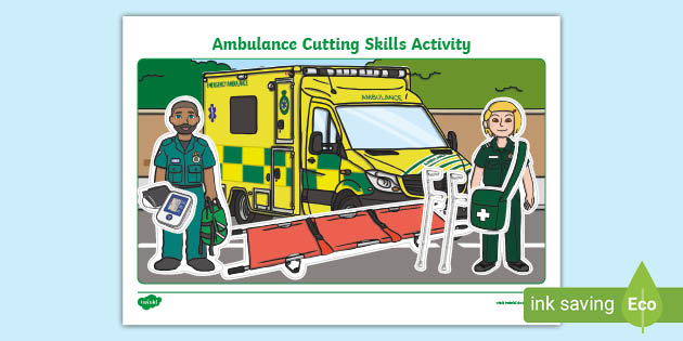 Ambulance Cutting Skills Activity - Fine Motor Skills