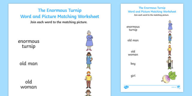 The Enormous Turnip Word and Picture Match (teacher made)