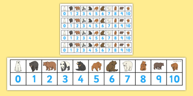 Bears Number Track (1-10) (Teacher-Made)