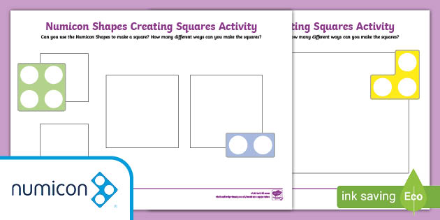 👉 Numicon Shapes Creating Squares Activity