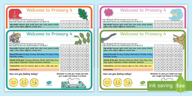 Welcome to Primary 4 Desk Mat (teacher made)