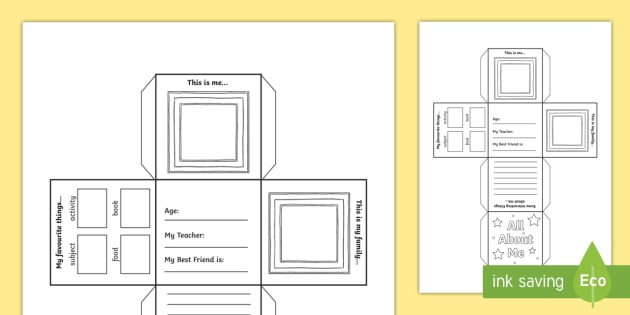 All About Me Cube Activity (teacher made)