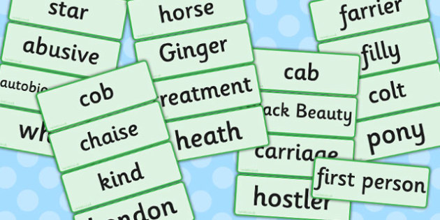 Black Beauty Word Cards