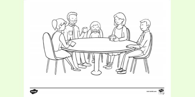 FREE! - Child Speaking at Meeting Colouring Sheet