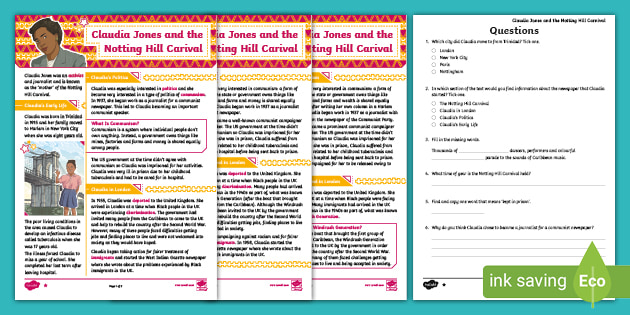 UKS2 Claudia Jones and the Notting Hill Carnival - Twinkl