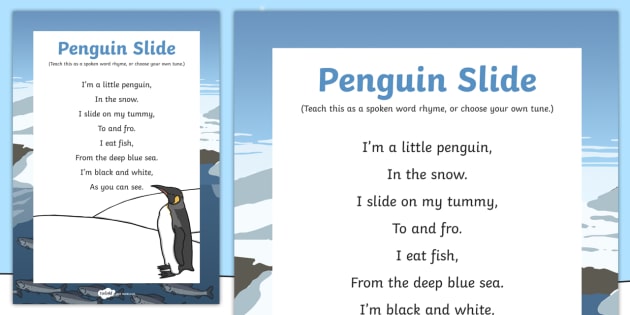Penguin Slide Rhyme (Teacher-Made)