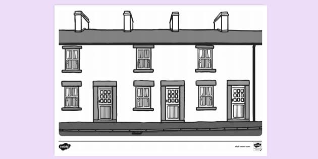 Terraced House Colouring | Colouring Sheets