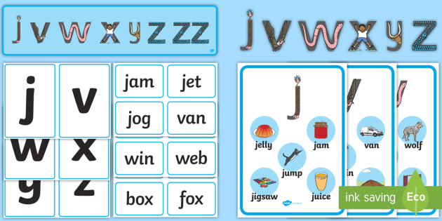 * NEW * J,V,W,X,Y,Z,ZZ Phonics Display Pack - Phonics, jvwxyzzz, jvwxyz