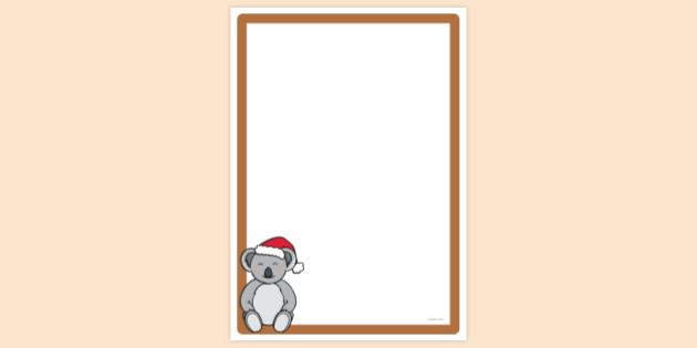 FREE! - Simple Blank Christmas Koala Page Border | Twinkl