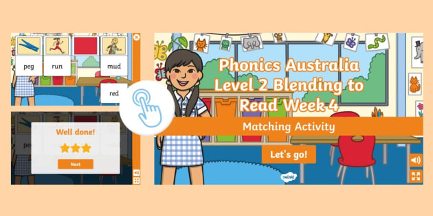 Blending to Read Game: Phonics Level 2: Week 4