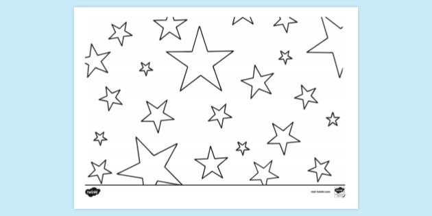 FREE! - Stars In The Sky Colouring Page (teacher made)