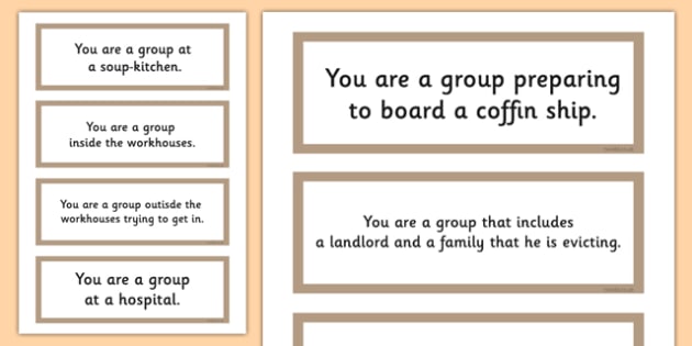 The Great Famine - Drama Activities