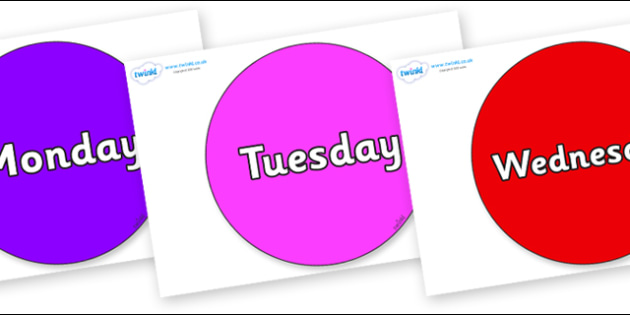 FREE! - Days of the Week on Circles (teacher made)