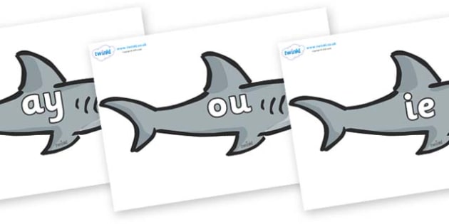 Phase 5 Phonemes on Sharks (teacher made)