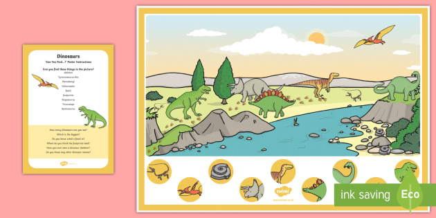 Dinosaurs Can You Find...? Poster and Prompt Card Pack