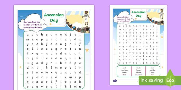 Ascension Day KS1 Word Search (teacher made)
