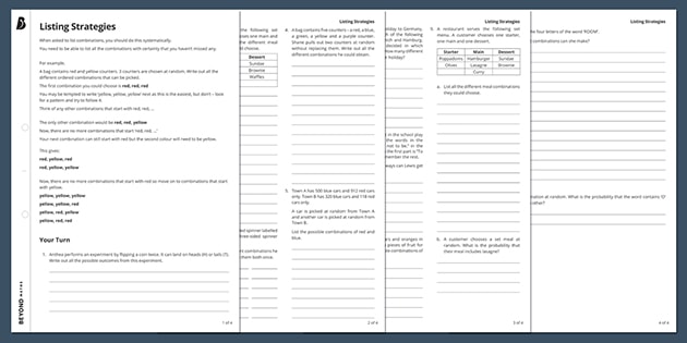 👉 GCSE Maths Listing Strategies Homework | Beyond