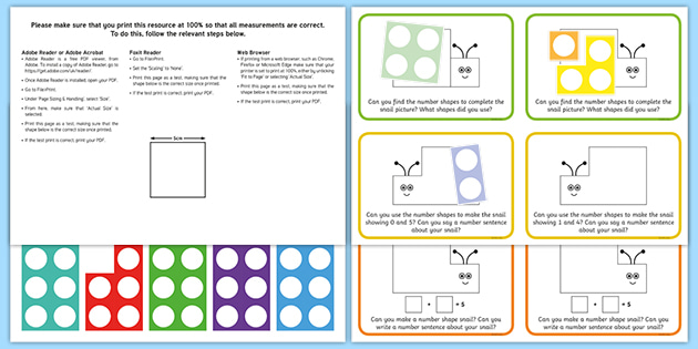 👉 Number Shape Snails Number Bonds to 5 Activity