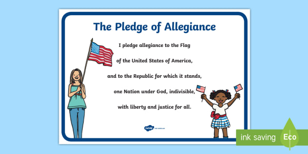 Pledge of Allegiance Poster - Flag Day, USA, America, vow, swear, nation