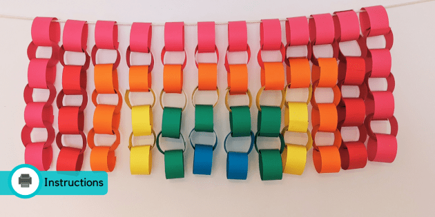 * NEW * Rainbow Paper Chain | Pride Crafts (teacher made)