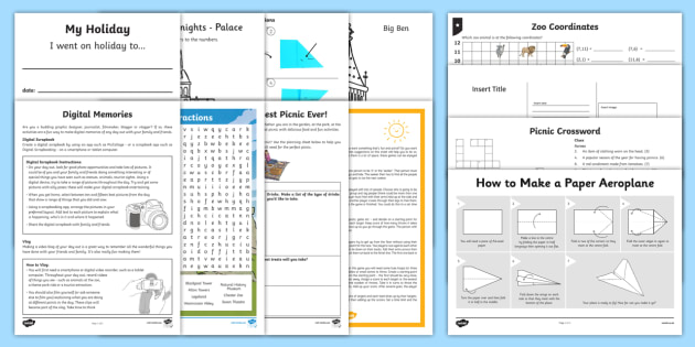 Summer Holidays Days Out Activity Pack (teacher made)