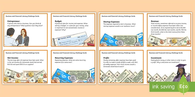 Financial Literacy Challenge Cards | Twinkl USA Resources