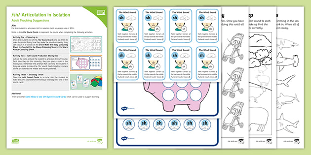 /sh/ Articulation in Isolation Activity Pack (teacher made)