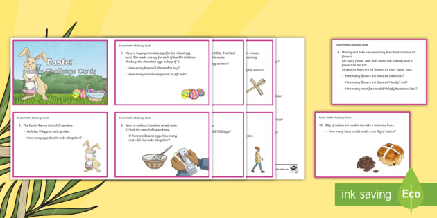 UKS2 Easter Maths Challenge Cards - Easter-Themed Maths KS2