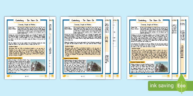 Canterbury - Ten Years On Reading Comprehension