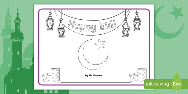 Eid Colouring Placemat (teacher made)