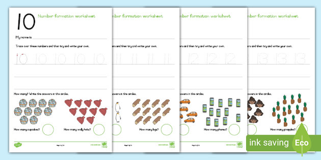 Learn To Write Numbers | Worksheet | 10-20 (teacher made)