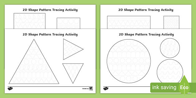 👉 2D Shape Pattern Tracing Activity (teacher made)