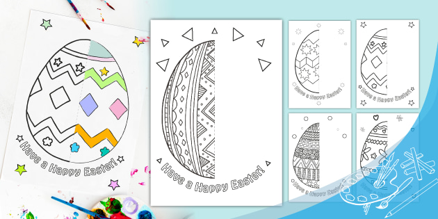 Easter Egg Symmetrical Patterns Colouring Activity Posters